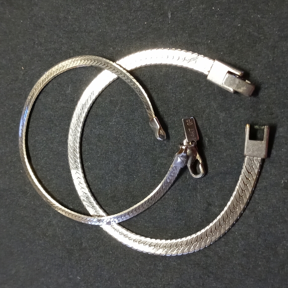 Jewelry | Silver Herringbone Bracelets 2 | Poshmark